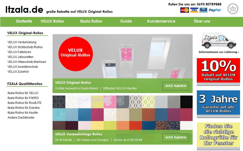 Rollos für VELUX Fenster! Online Shopping auf Itzala